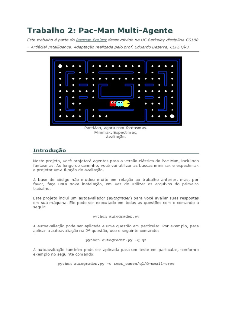 IA T2 PacMan Multi Agente | PDF | Python (linguagem de programação ...