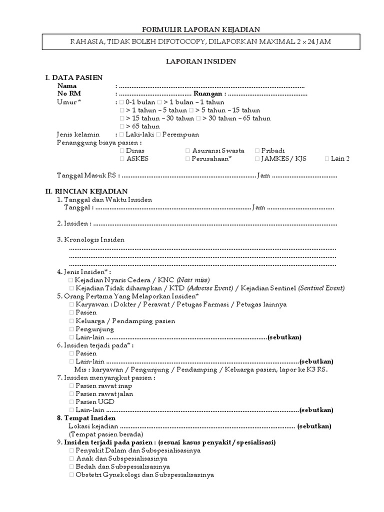 Formulir KTD - KNC - Sentinel | PDF