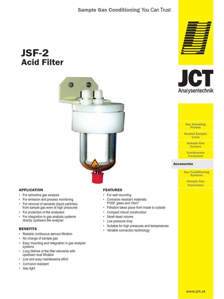 Acid Filter: Sample Gas Conditioning | Download Free PDF | Gases | Aerosol