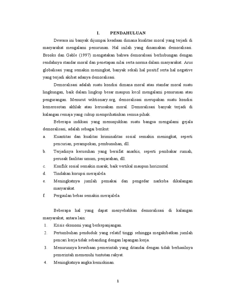 Dampak dan Solusi Demoralisasi Masyarakat | PDF