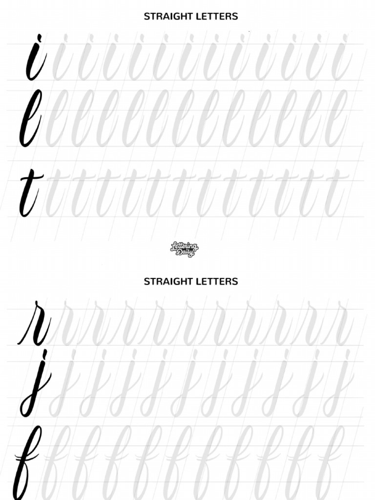 Big Brush Pen Practice Sheets - Lettering Daily | PDF