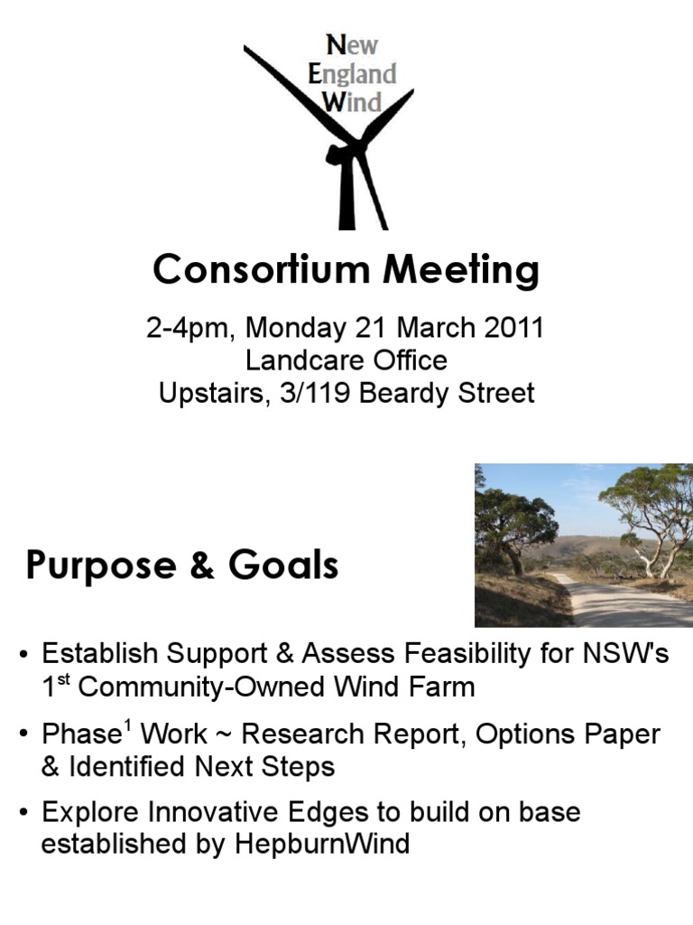 NSW Community Wind Farm Meeting Agenda | PDF | Wind Power | Business