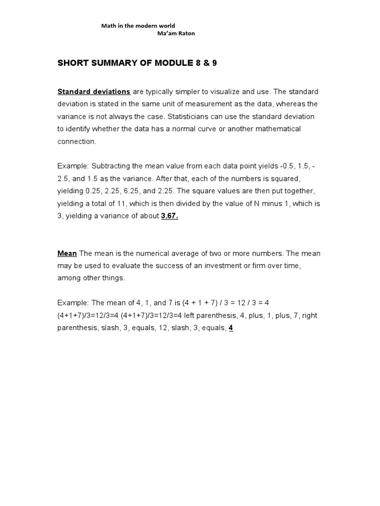 Short Summary Of Module 8 Pdf