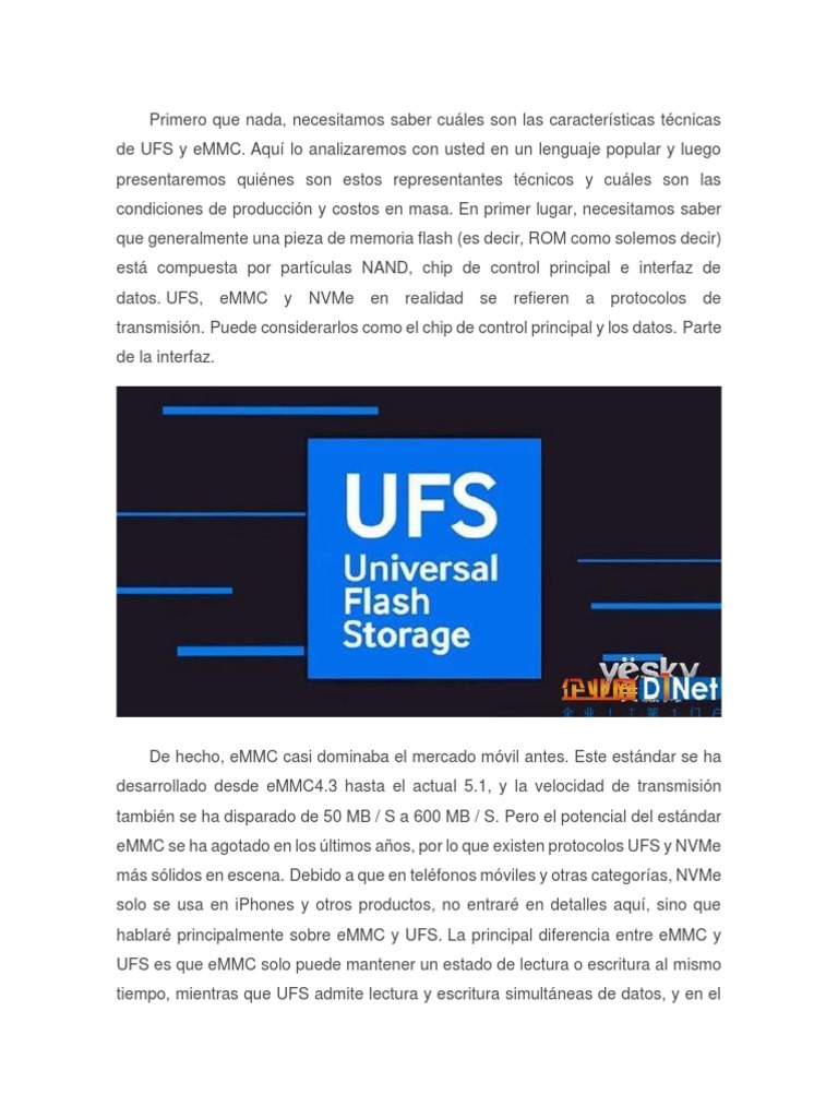 Diferencias entre UFS y eMMC | PDF | Memoria de sólo lectura | Edad de ...