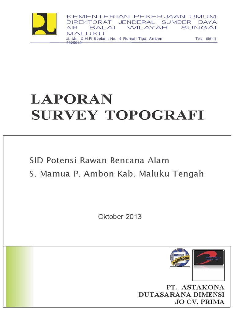 Laporan Survey Topografi PDF | PDF