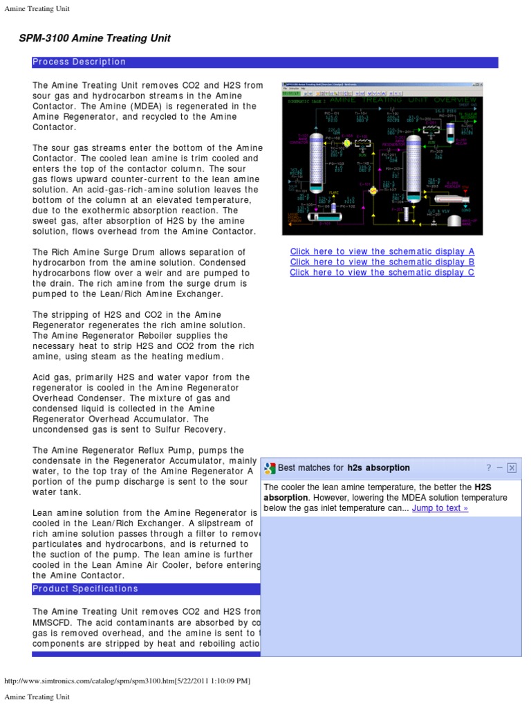 Amine Treating Unit | Chemistry | Energy Technology