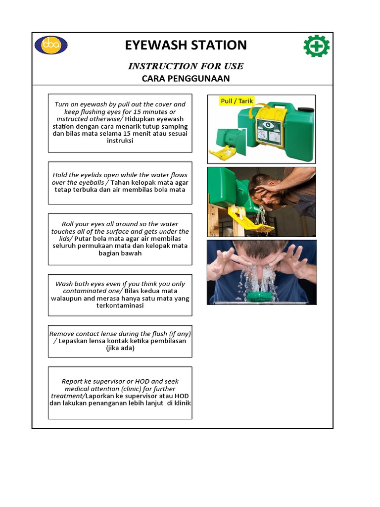Eyewash Instruction | PDF | Kesehatan Holistik