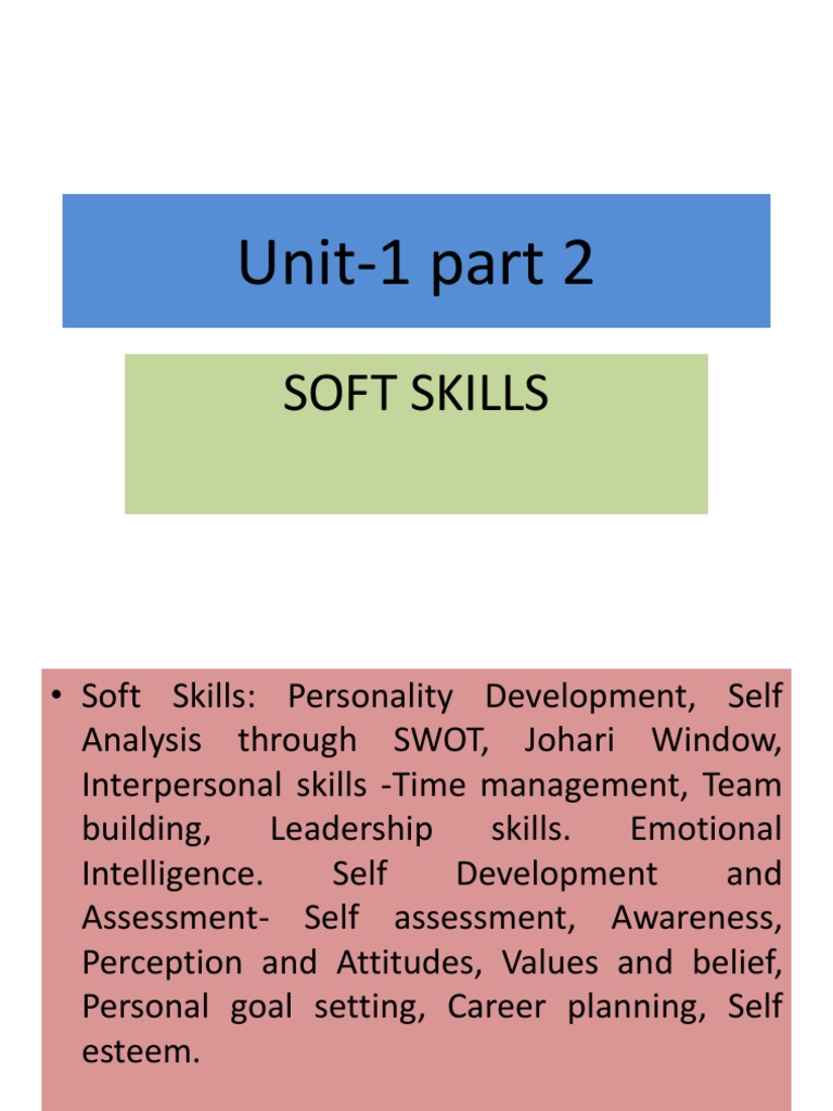 Unit-1 Part 2 Soft Skills Comm | PDF | Goal | Skill