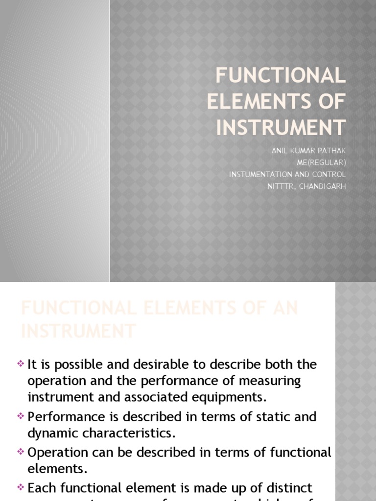 Functional Elements of Instrumentation | PDF | Electromagnetism ...