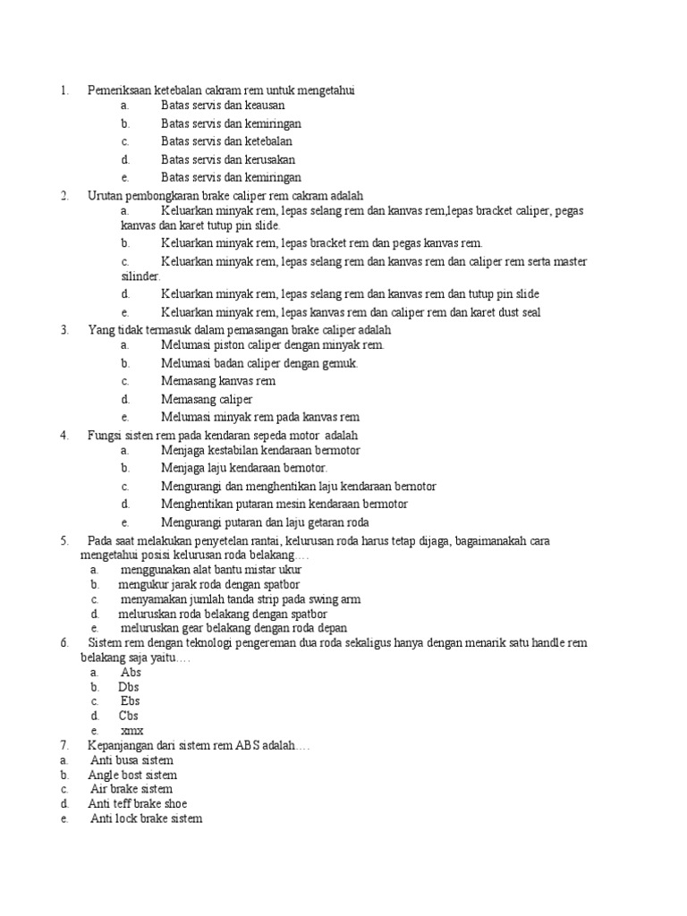 Soal Sasis TSM | PDF