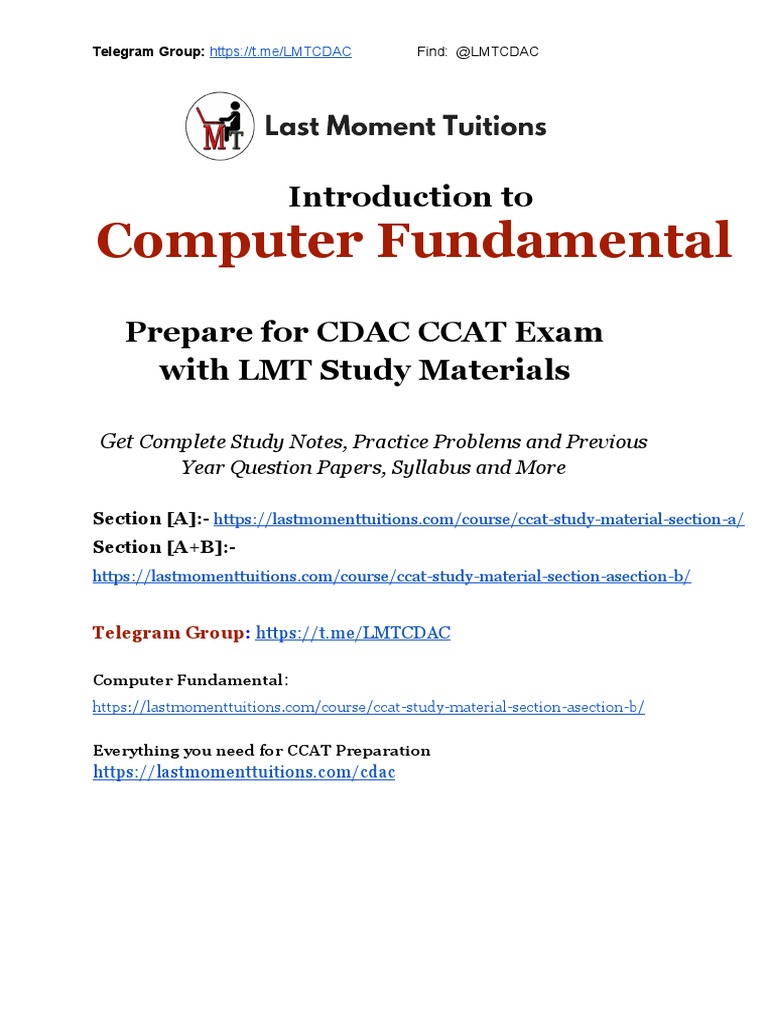 Introduction To Computers Fundamentals | PDF | Computer Data Storage ...