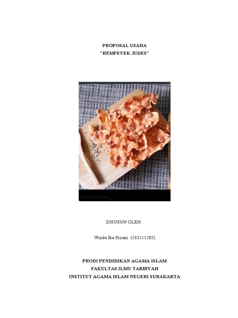 Proposal Usaha, Winda Ika Riyani - 183111205 | PDF