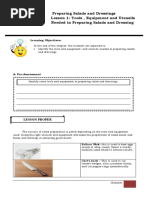 TLE Appetizer Making Scoresheet (Rubrics) | PDF | Cooking | Taste
