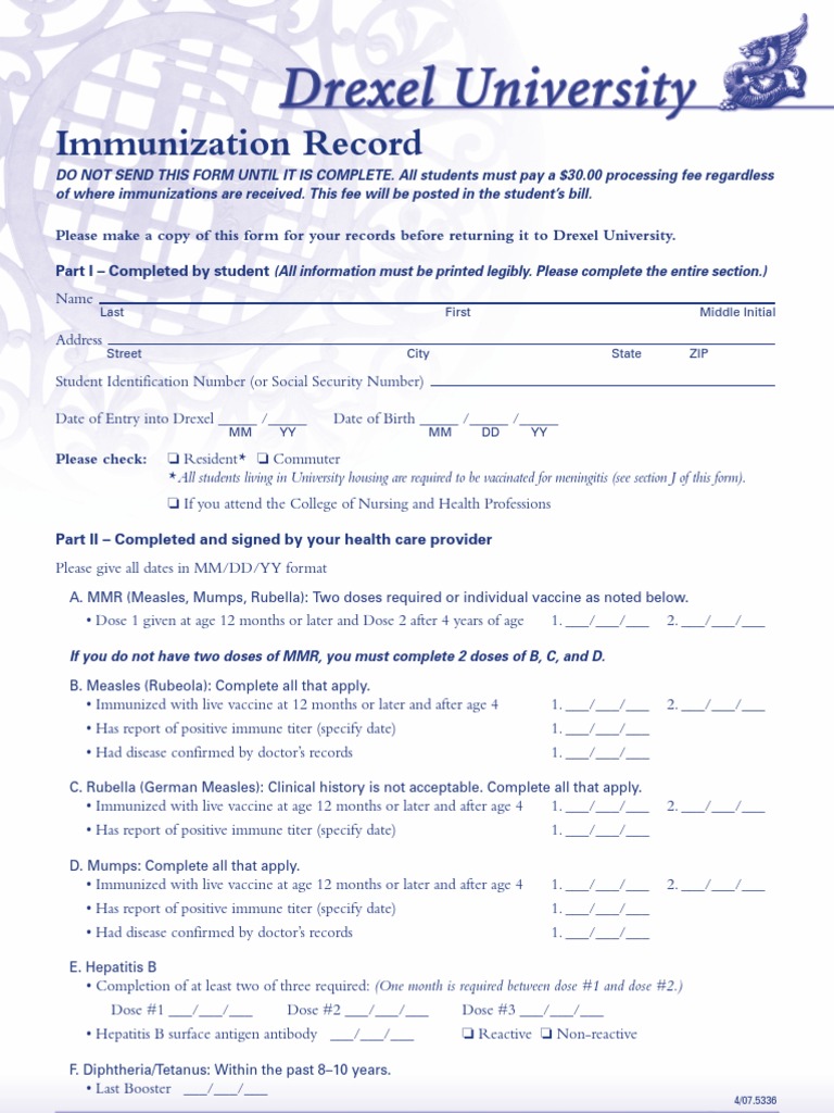 New Immu Form 2007 | PDF