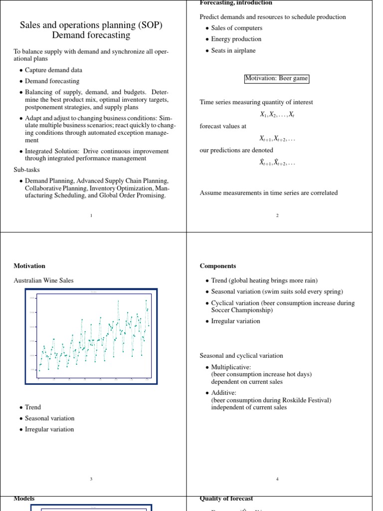 Sales and Operations Planning (SOP) - Demand Forecasting | PDF | Moving Average | Forecasting