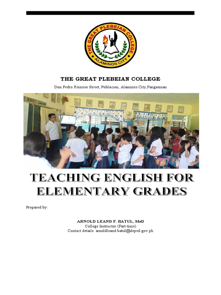 Module in English For Elementary Grades | PDF | Curriculum | Learning
