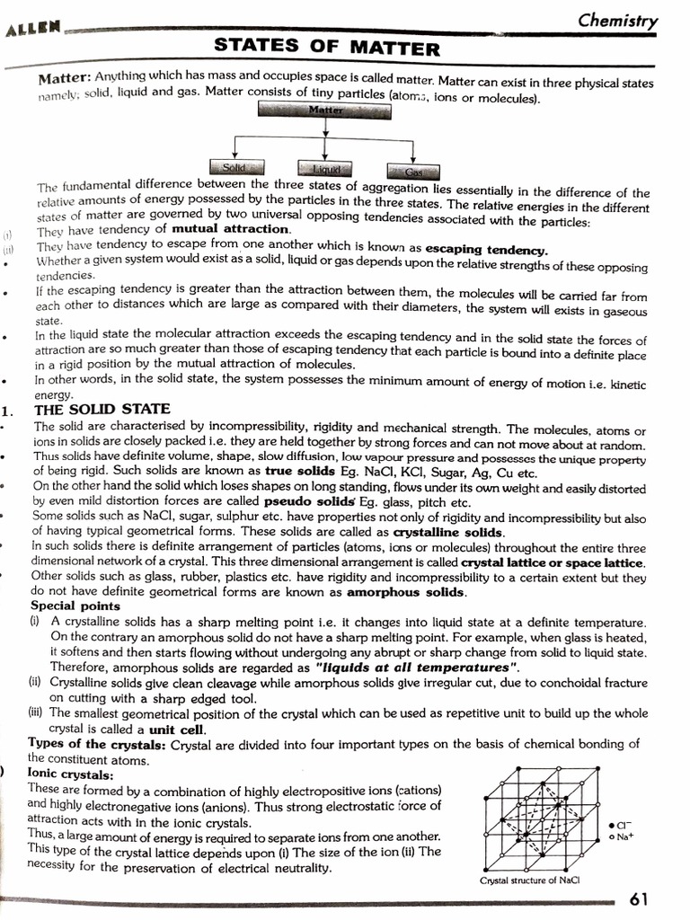 Chemistry Allen Excellent Module CH 3 | PDF