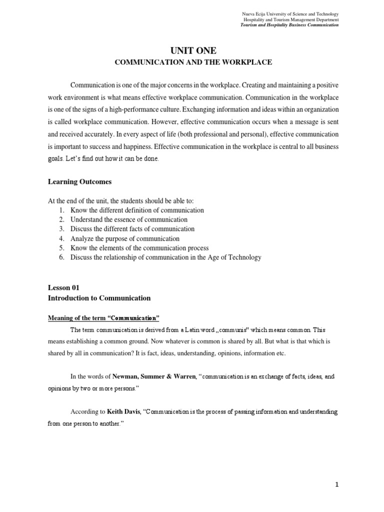 Business Communication Skills UNIT 1 | PDF | Communication | Information