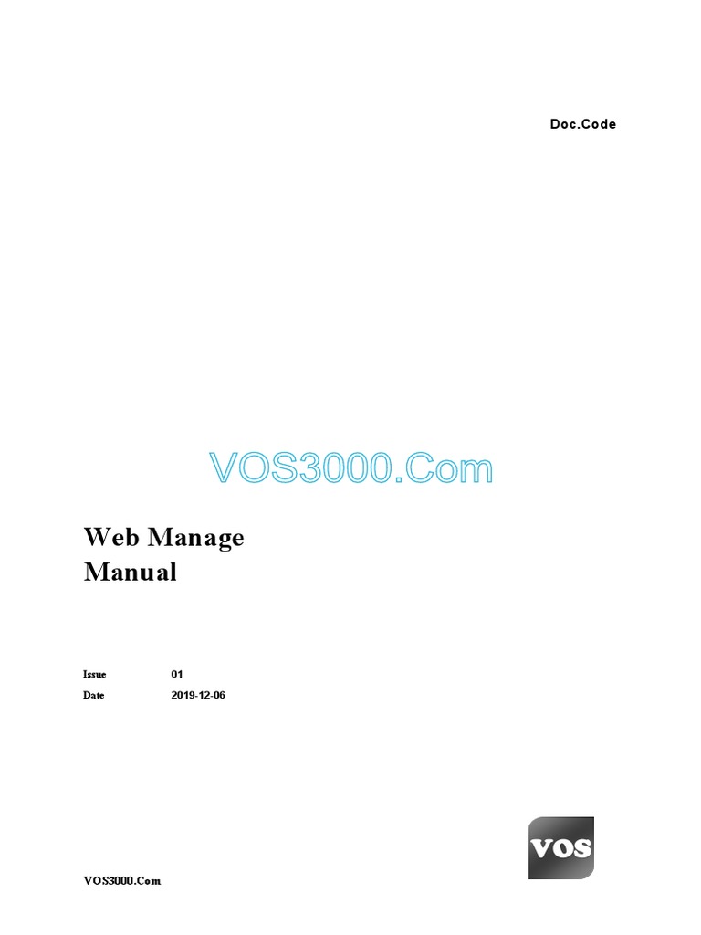 VOS3000 Web Manage Manual | PDF | Port (Computer Networking) | Internet ...