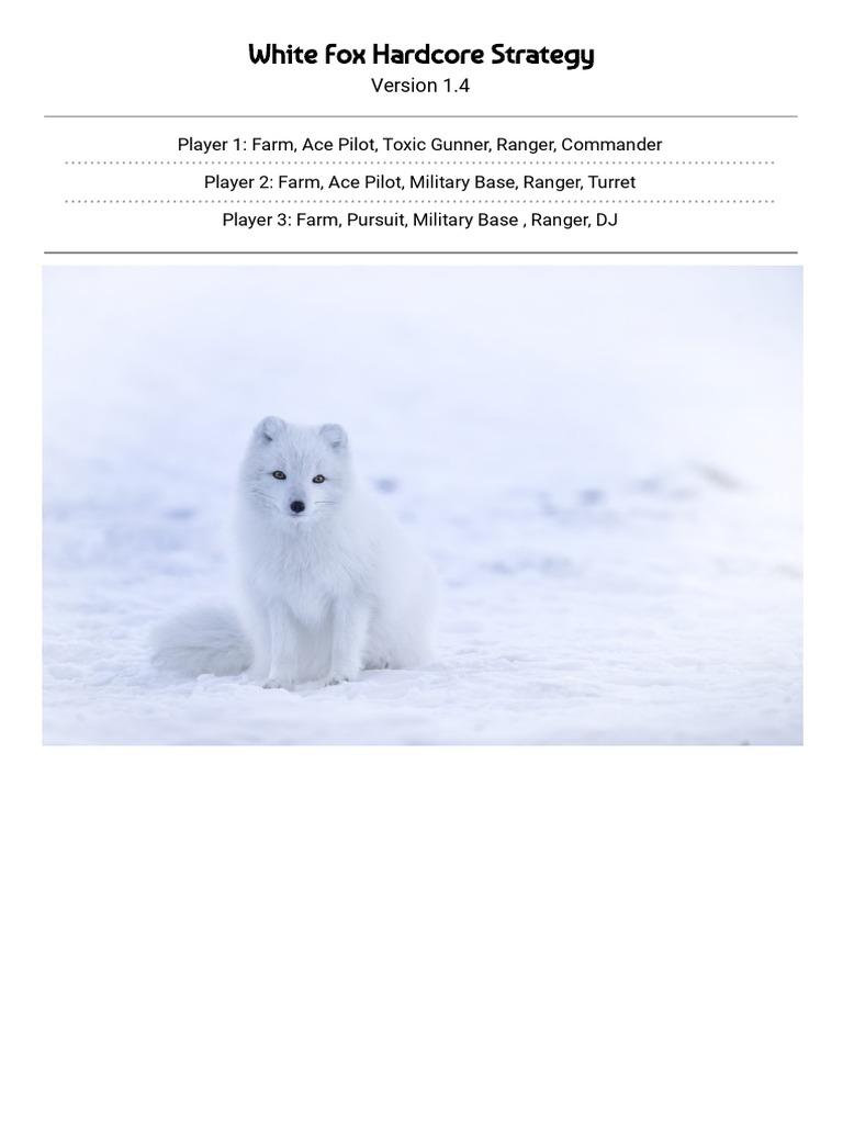 White Fox Hardcore Strategy | PDF