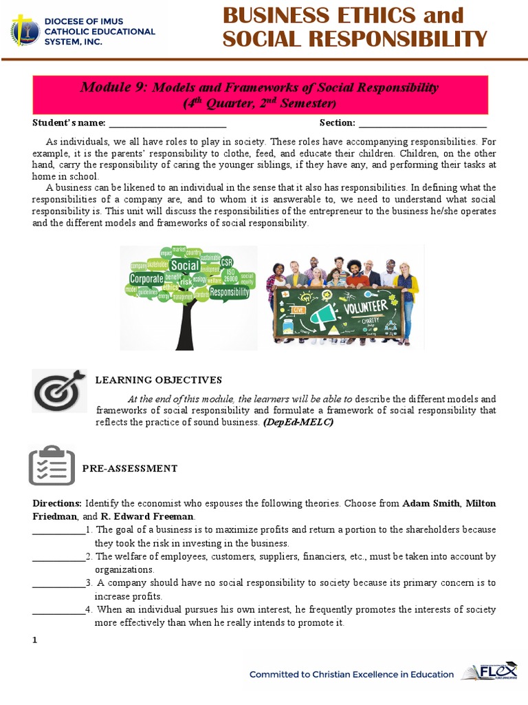 Models of Social Responsibility in Business | PDF | Business Ethics ...