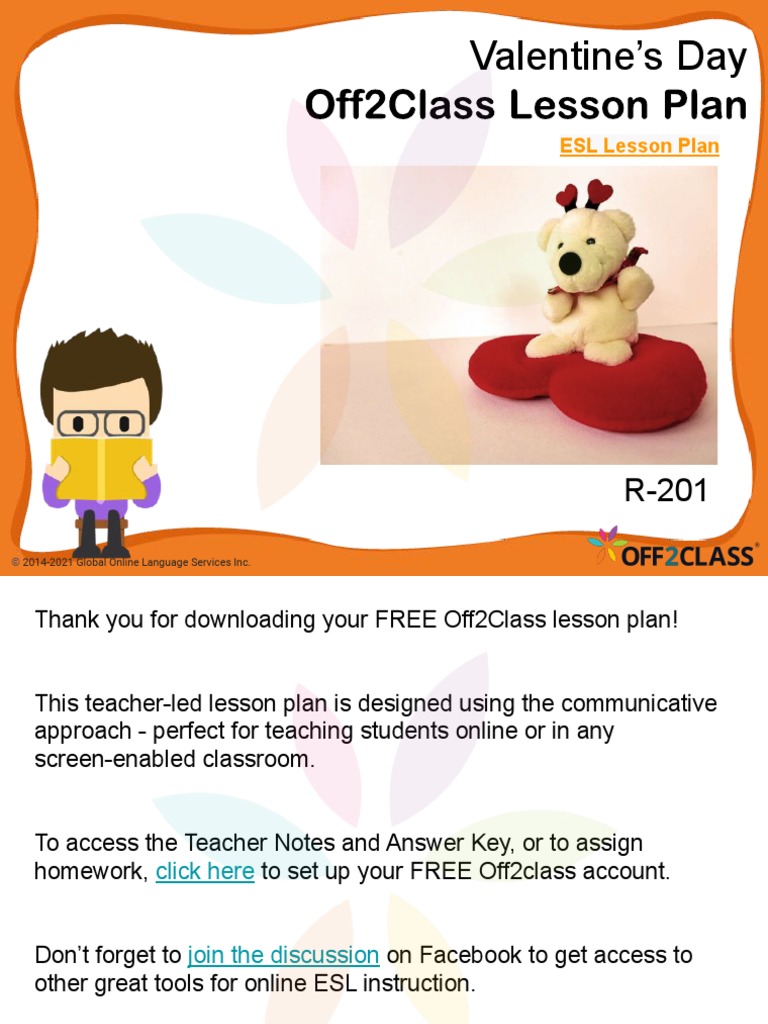 Reading - Valentine's Day - Off2Class Lesson Plan | PDF | Valentine's ...
