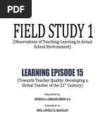 FS1 Le 15 | PDF | Teachers | Learning