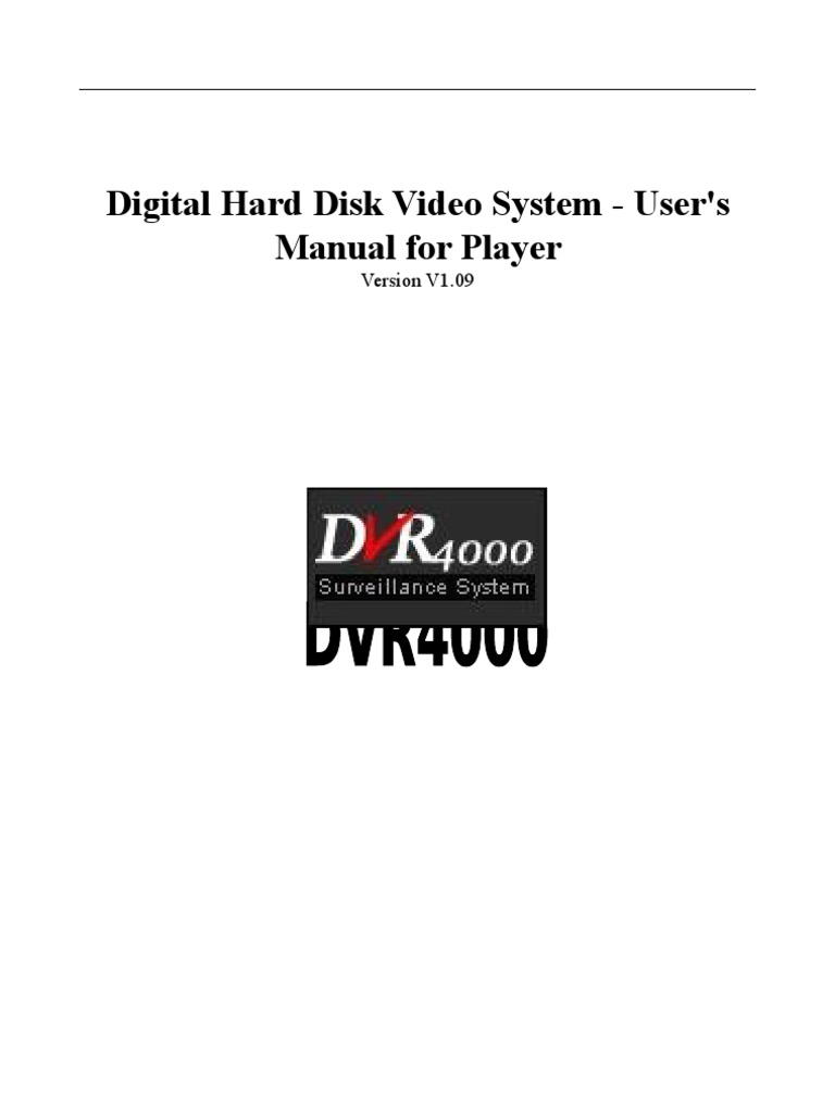 Digital Hard Disk Video System - User's Manual For Player | PDF | Video ...