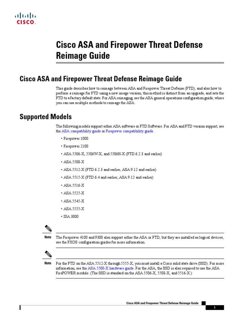 Cisco ASA and Firepower Threat Defense Reimage Guide | PDF | File ...