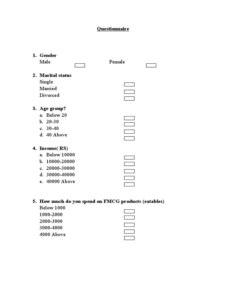 Male Female: Questionnaire | PDF | Economies | Mass Media