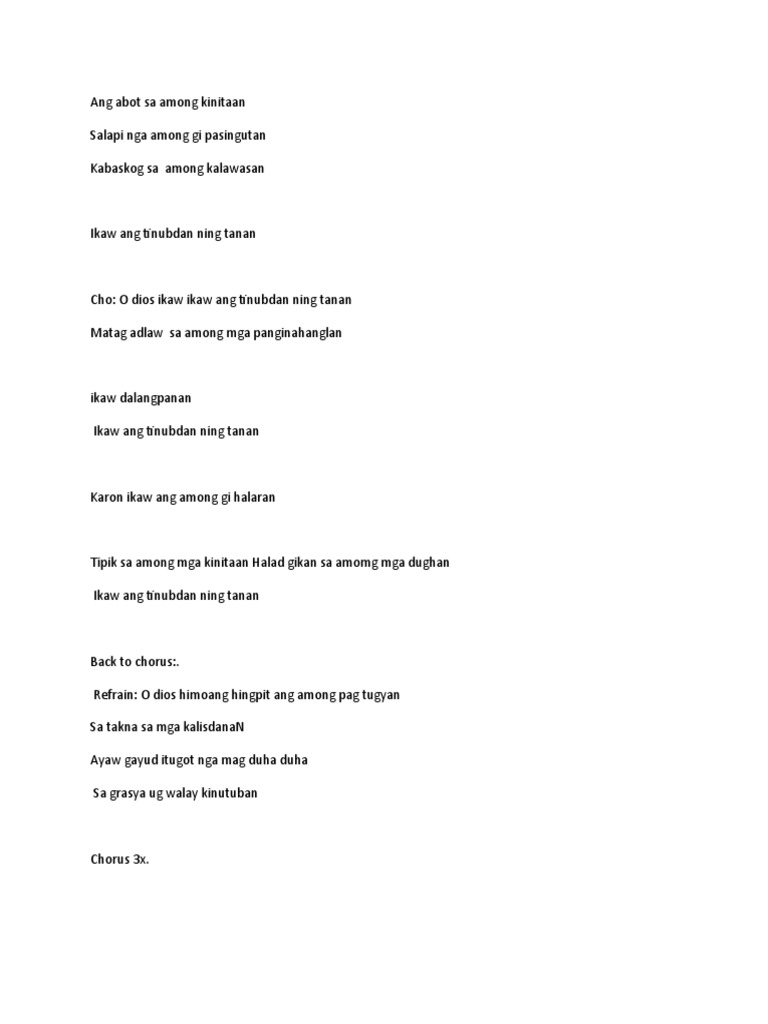 Tinugdan Lyrics | PDF