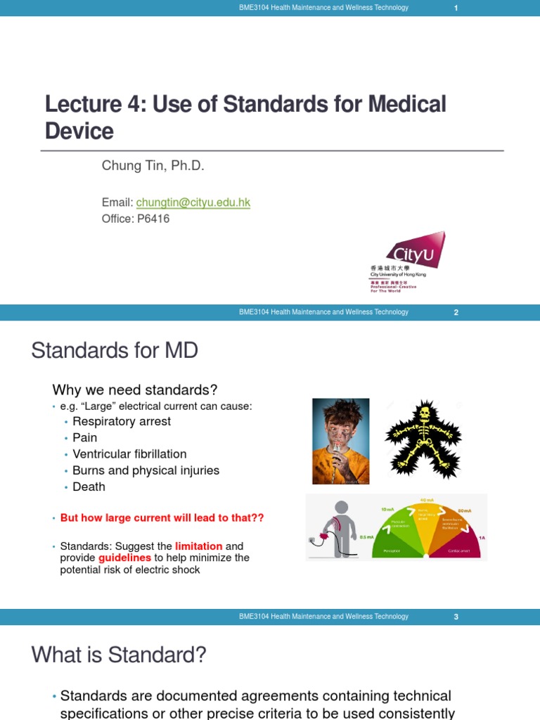 BME3104 - Lecture04 | PDF | Standardization | Medical Device