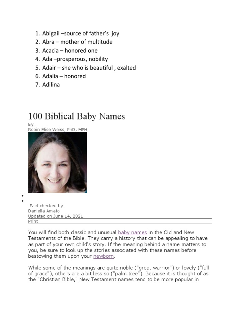 Baby Names With Meaning | PDF | Hagar | Delilah