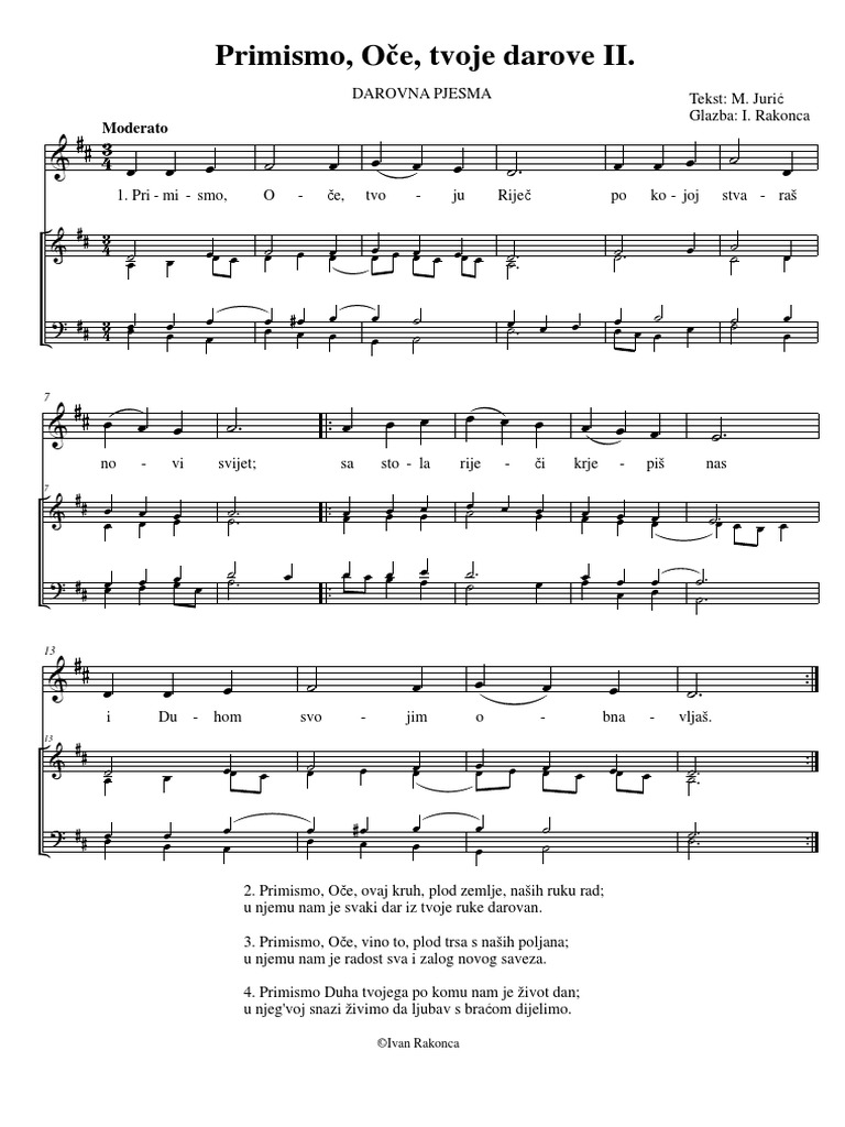 Primismo, Oče, Tvoje Darove II. - Jurić, Rakonca | PDF