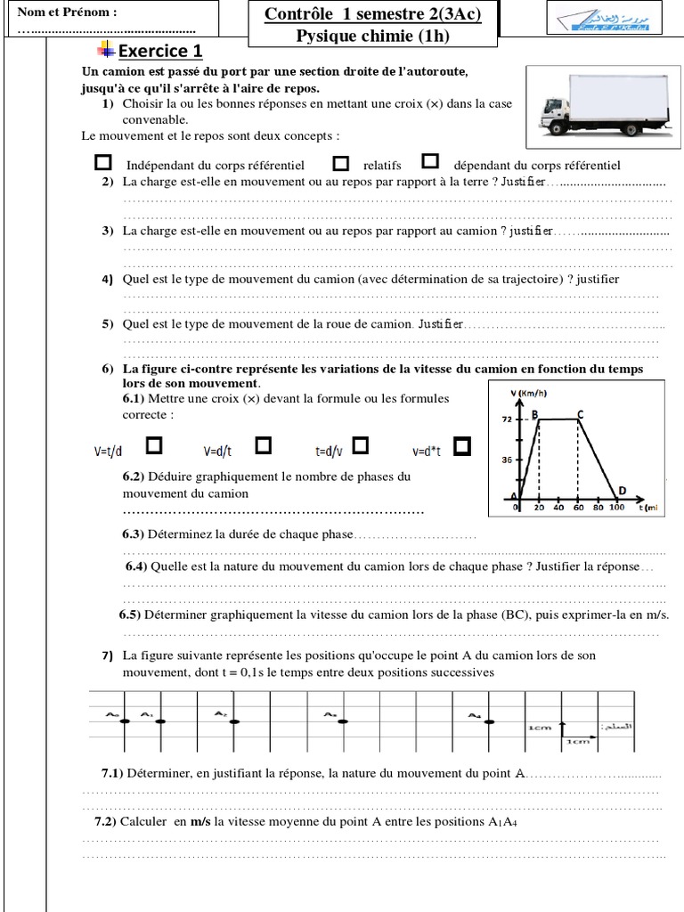 Exercice de Physique sur Mouvement et Forces | PDF | Physique