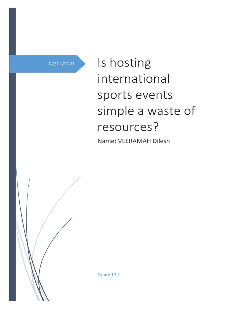Is Hosting International Sports Events Simple A Waste of Resources ...