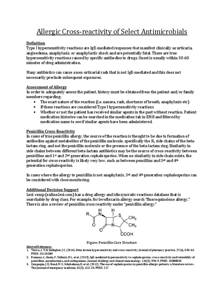 Allergic Cross-Reactivity of Select Antimicrobials: Figure: Penicillin ...