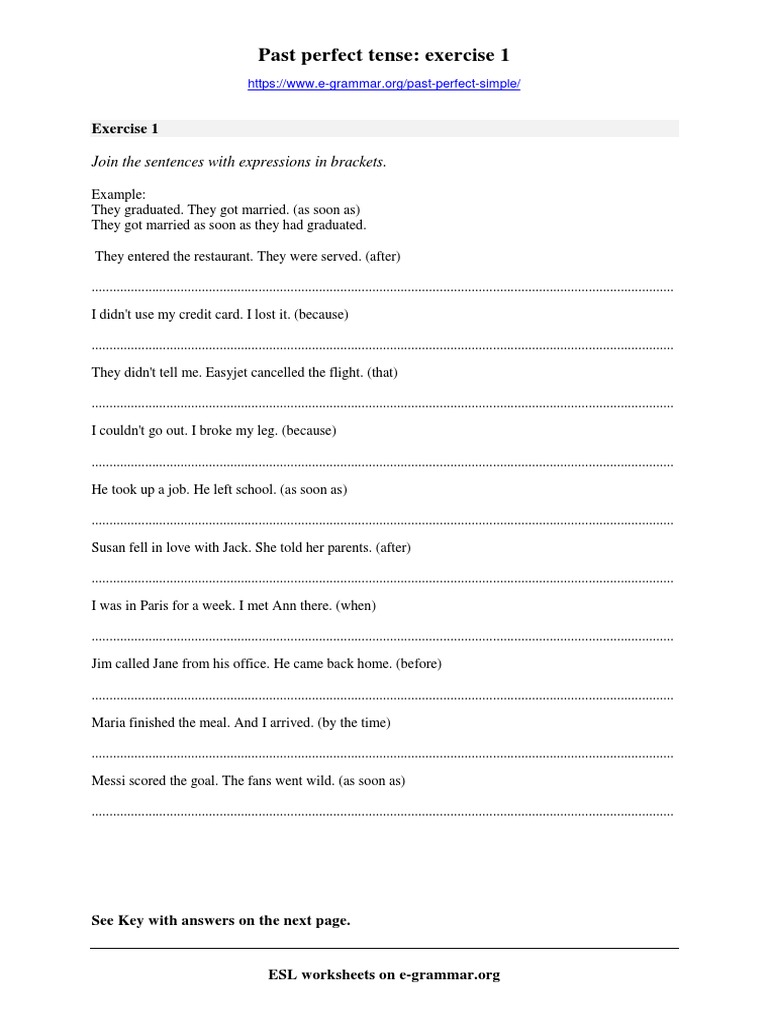 Past Perfect Simple 1 | PDF