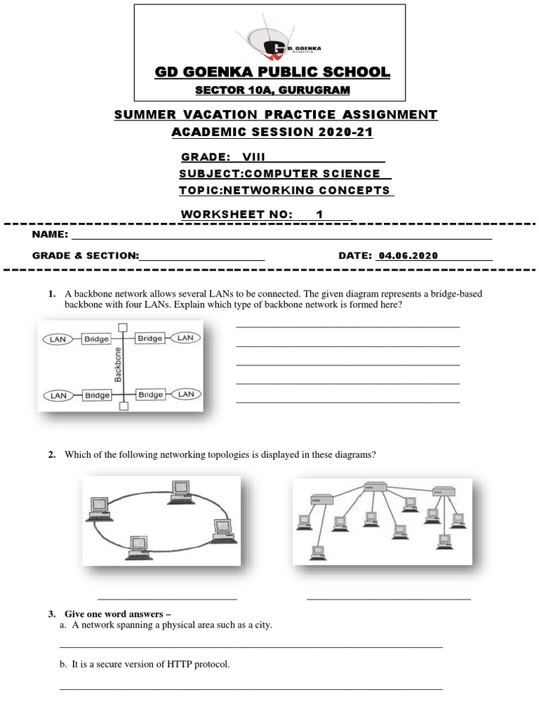 Class Viii Worksheet 1 | PDF | Computer Network | Domain Name System