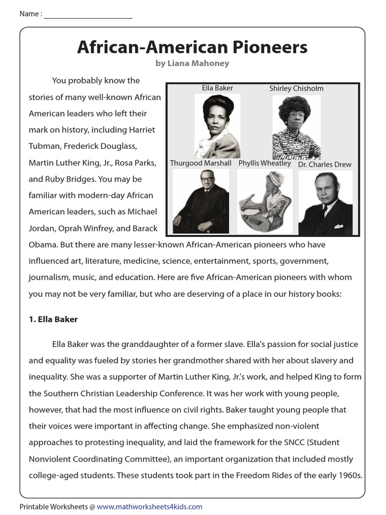 African-American Pioneers: by Liana Mahoney | PDF | Human Rights | The ...