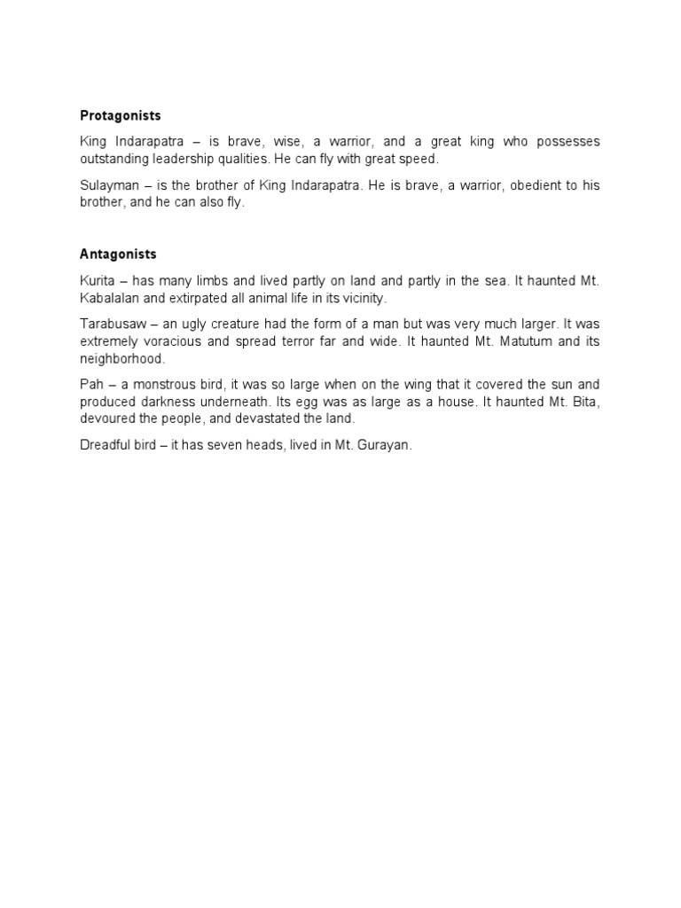 Indarapatra Characters | PDF