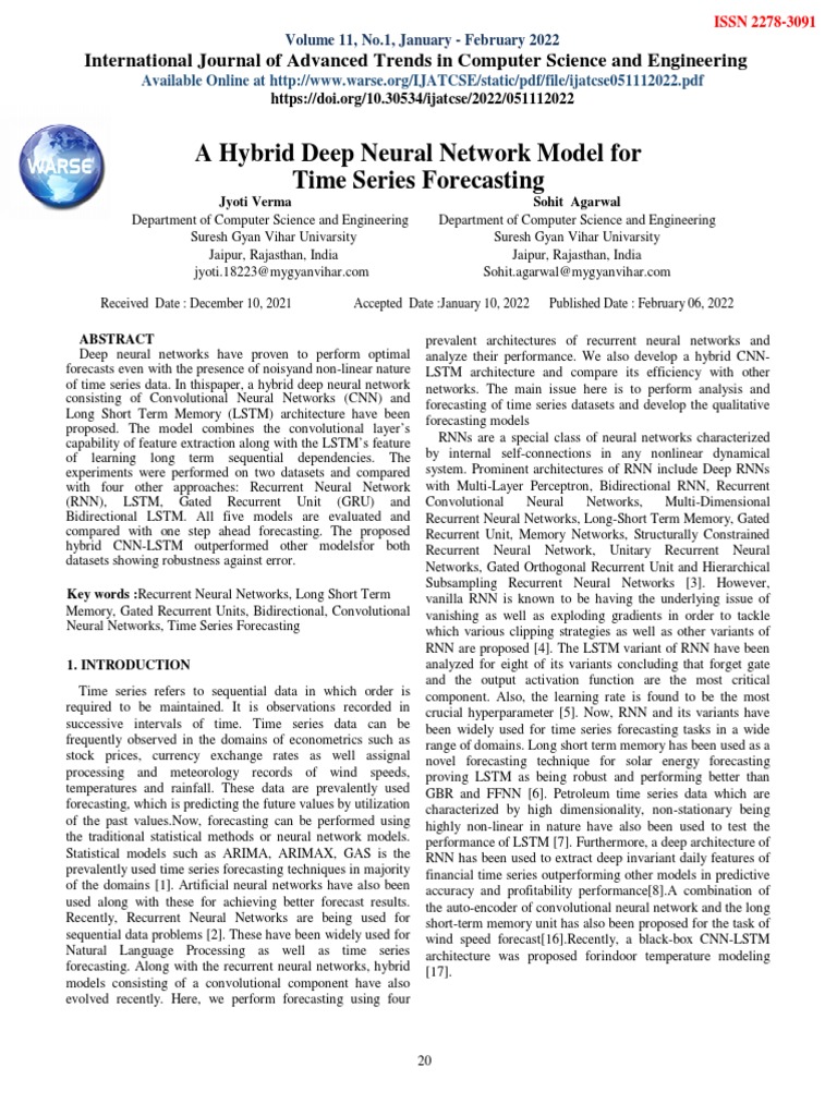 A Hybrid Deep Neural Network Model For Time Series Forecasting Pdf