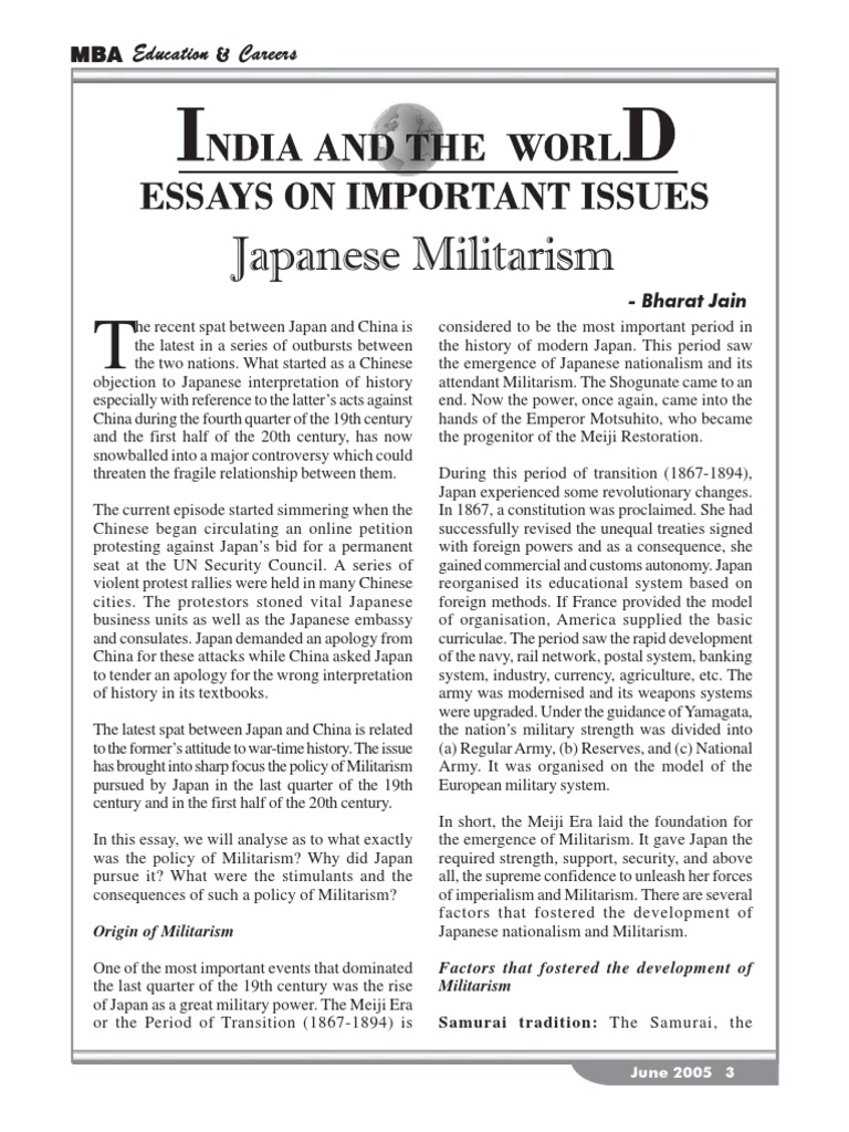 The Rise of Japanese Militarism: Causes and Consequences | PDF | Empire ...