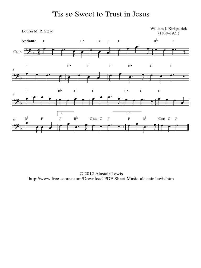(Free Scores - Com) Kirkpatrick William James 039 Tis So Sweet To Trust ...