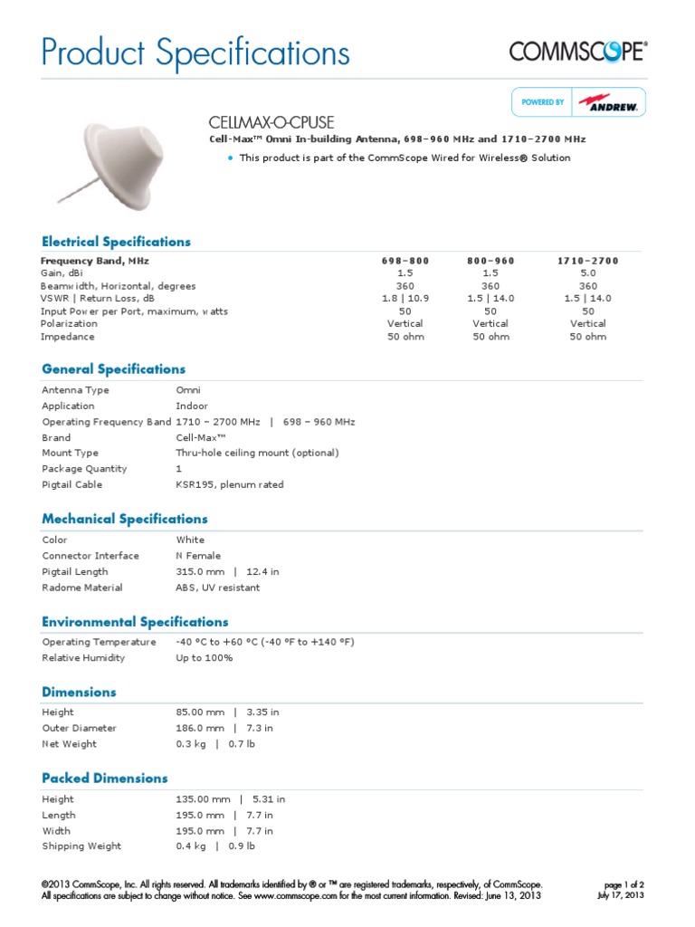Product Specifications Product Specifications: Cellmax Cellmax - O O ...