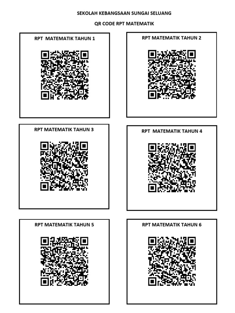 QR Code RPT Matematik 2021 | PDF