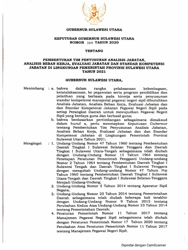 SK Pembentukan Tim Penyusun Anjab Abk Evajan SKJ 2021 | PDF