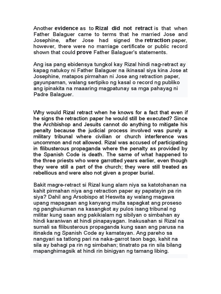 Evidence Against Father Balaguer's Claim of Marrying Rizal and ...