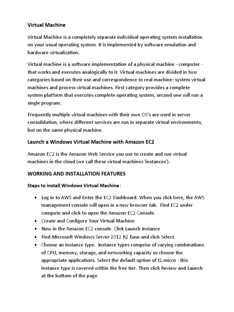 Steps To Install Windows Virtual Machine | PDF | Virtual Machine ...