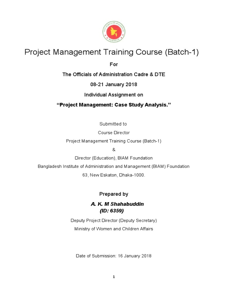 Project Management Assignment | PDF | Sanitation | Water Supply